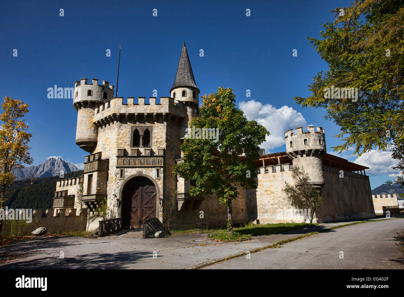 Austria abandoned medieval castle building Stock Photo - Alamy