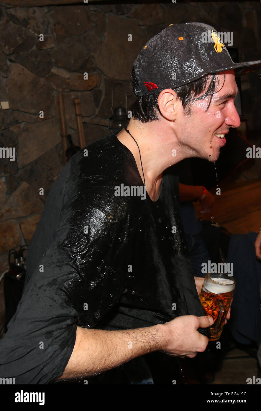 Felix Neureuther seen wet of Champagne in the German House in Vail ...