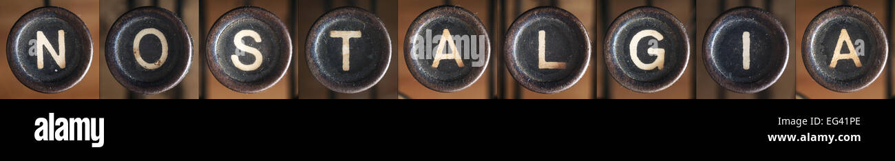 A word consists of buttons from an old vintage typewriter Stock Photo ...
