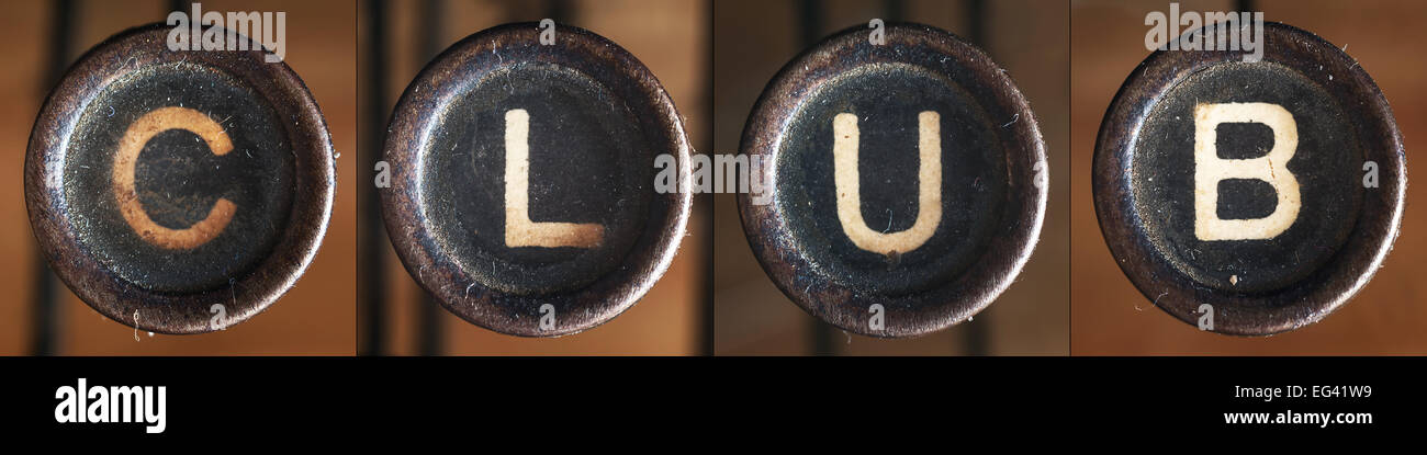 A word consists of buttons from an old vintage typewriter Stock Photo ...