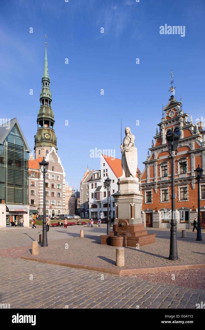 The house of the blackheads the statue of st roland hi-res stock ...