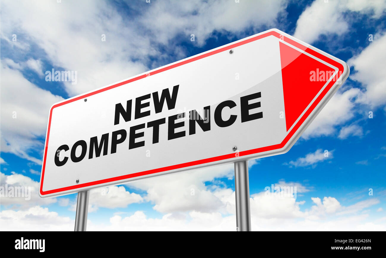 New Competence on Red Road Sign Stock Photo - Alamy