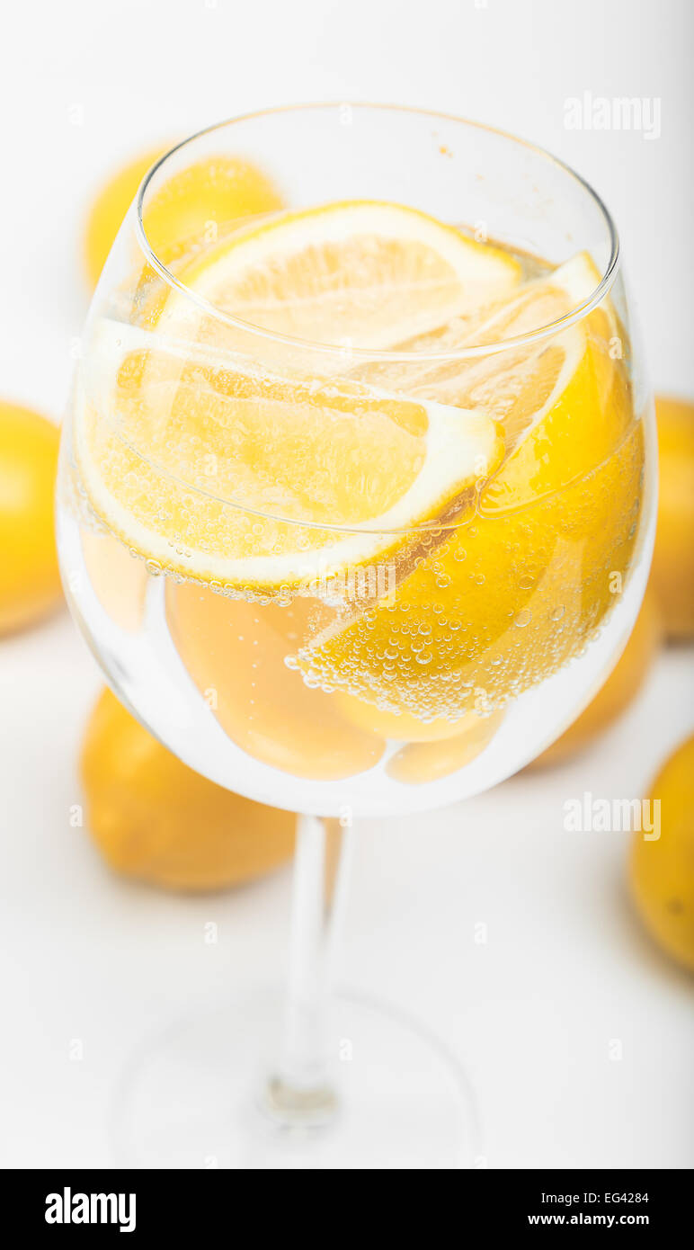 lemon in glass Stock Photo - Alamy