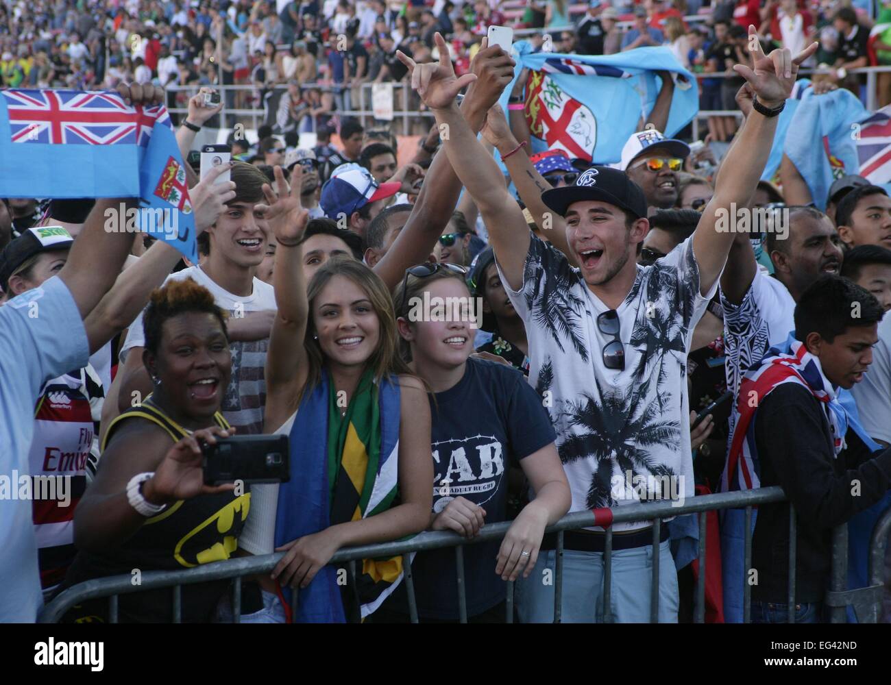 Las Vegas, NV, USA. 15th Feb, 2015. Fiji Rugby Fans in attendance for ...
