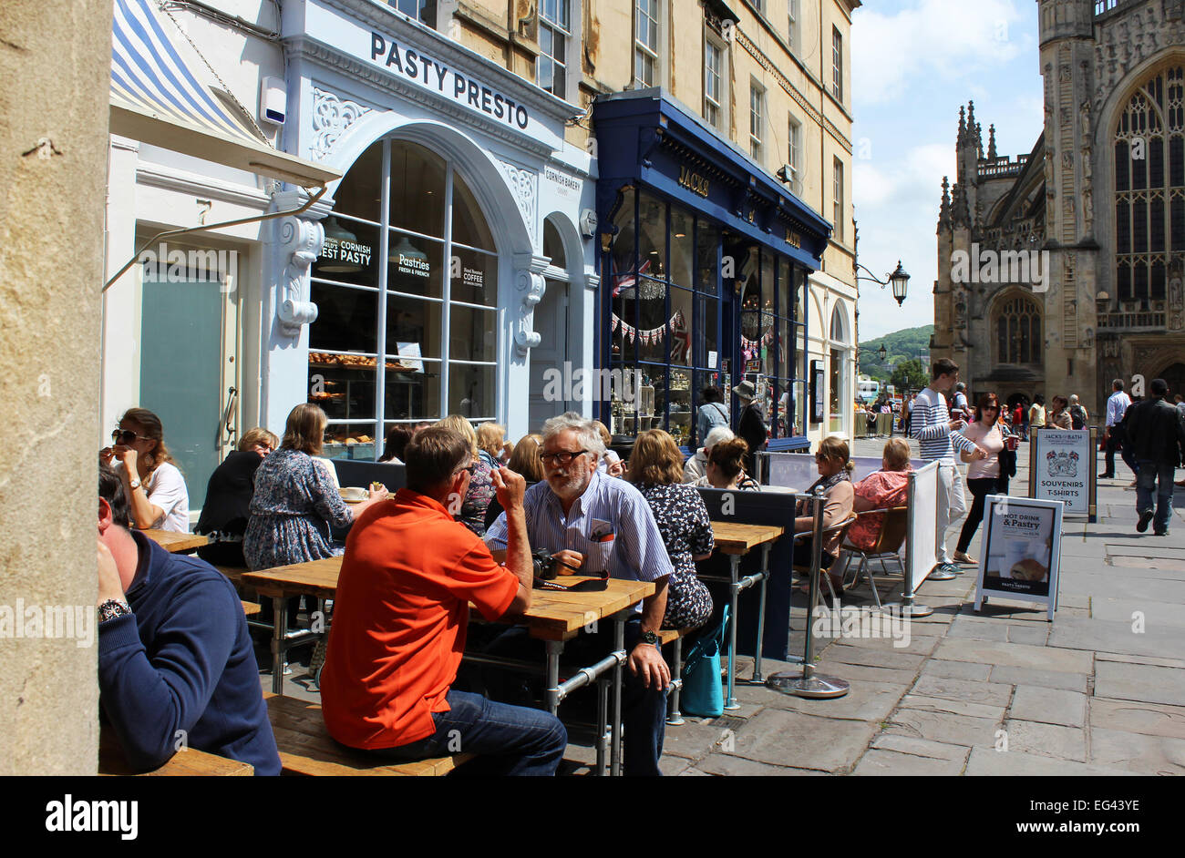 England Avon Bath Cafes in Abbey Churchyard Peter Baker Stock Photo - Alamy