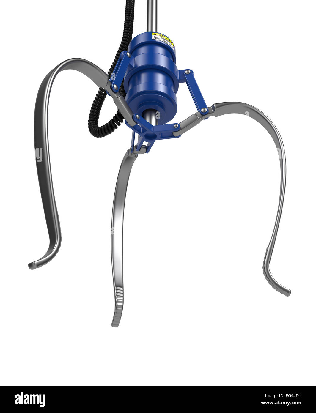 Opened Blue Automatic Claw. Bottom view Stock Photo - Alamy