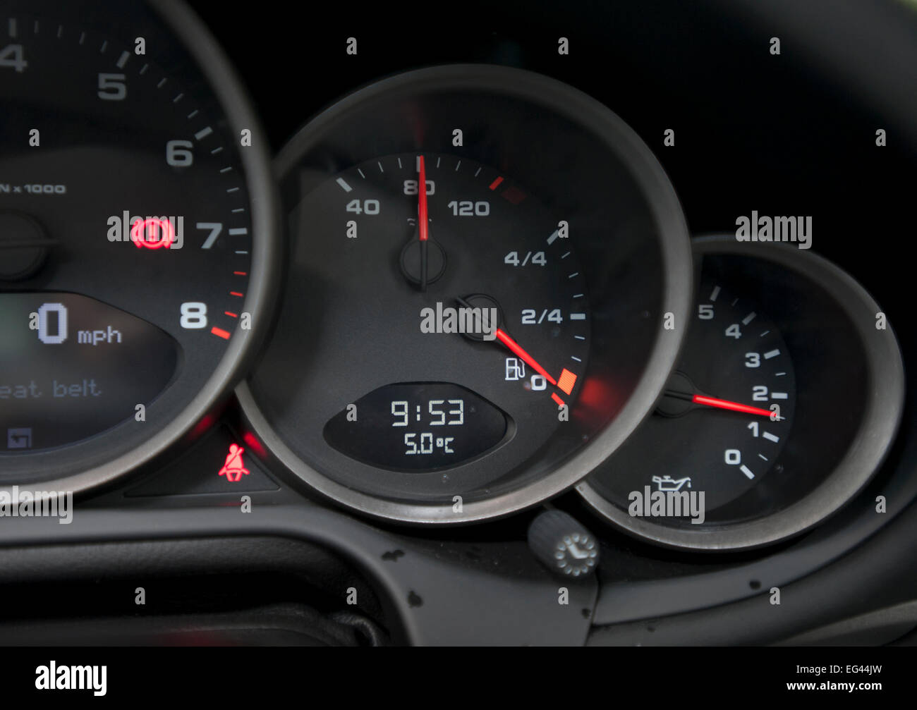 Fuel gauge at red hi-res stock photography and images - Alamy