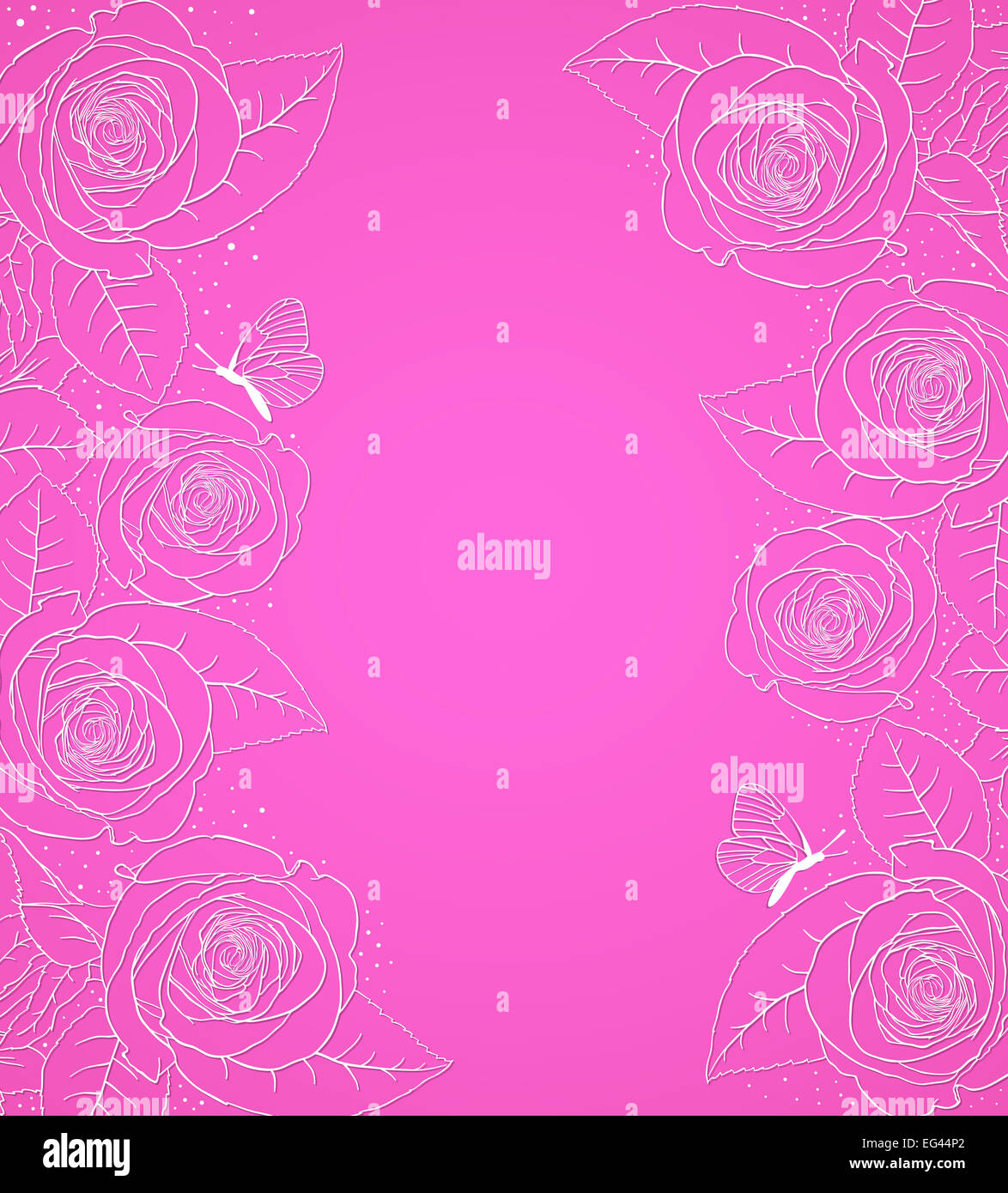 Decorative pink background with roses Stock Photo - Alamy