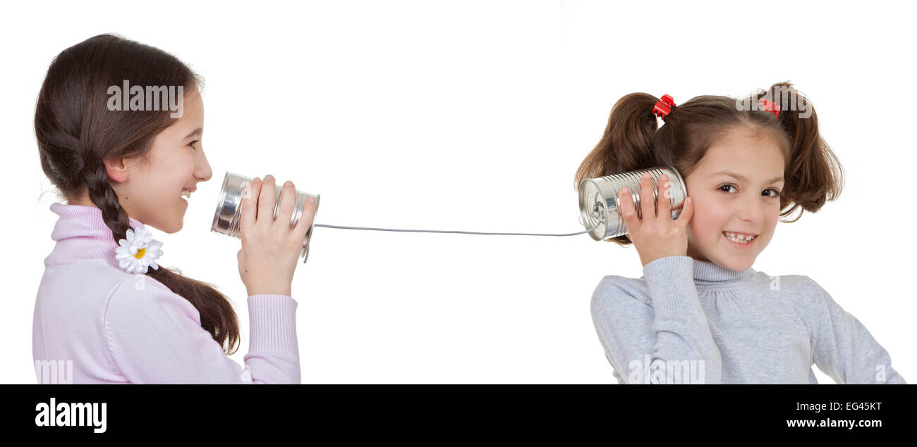 Kids tin can phone hi-res stock photography and images - Alamy