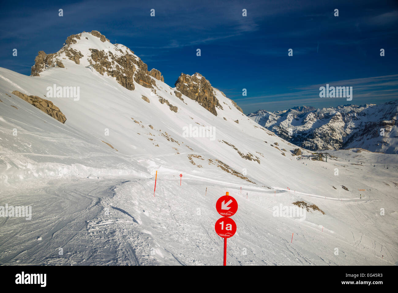 Skipiste, Nebelhorn bei Oberstdorf, Allg‰uer Alpen, Allg‰u, Bayern ...