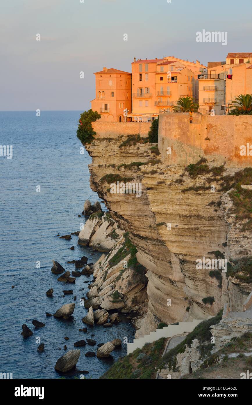 The medieval old town on the limestone cliff in the morning light ...
