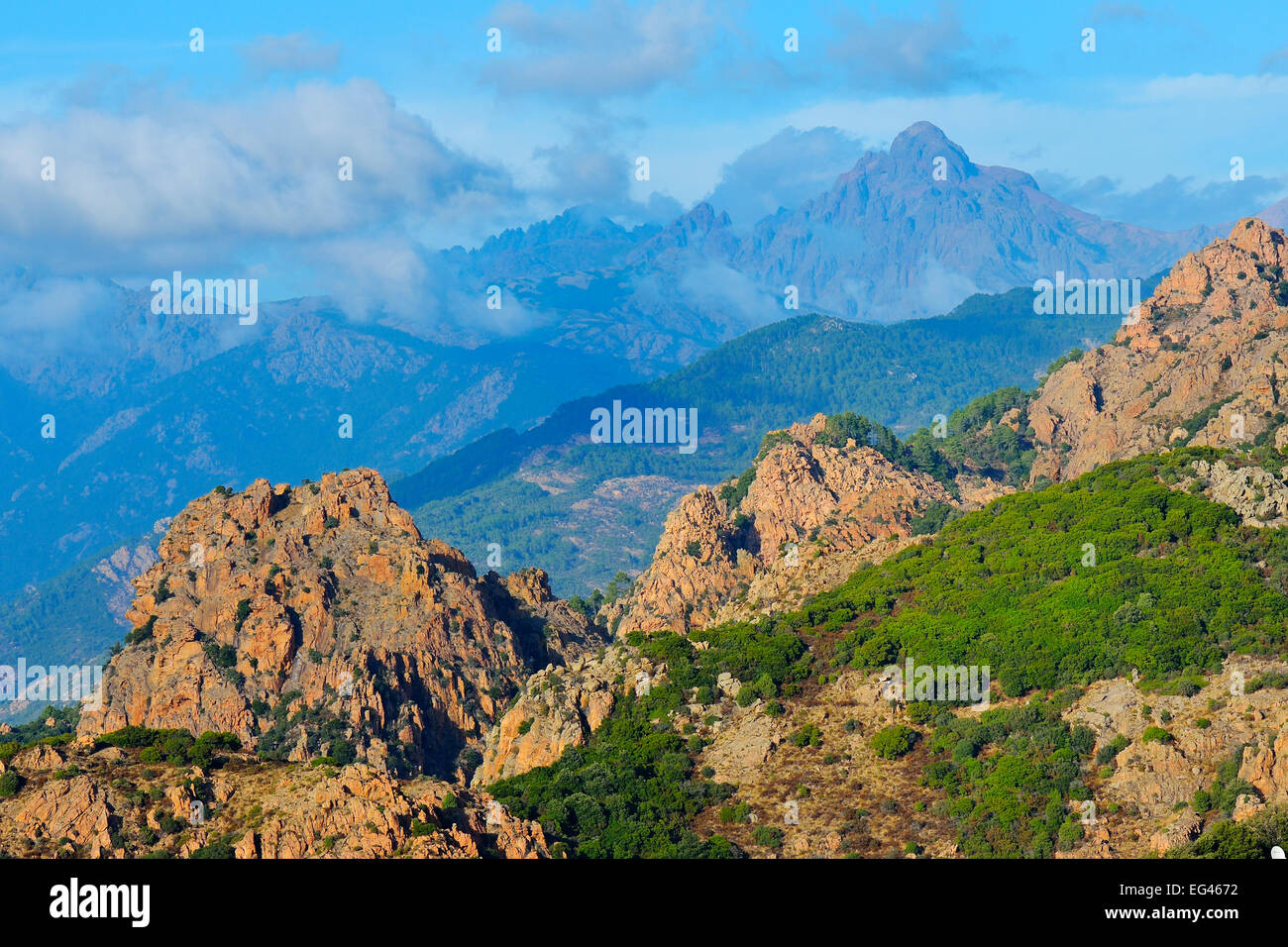 Mountains of the Alta Rocca, in Sartene, Corsica, France Stock Photo ...