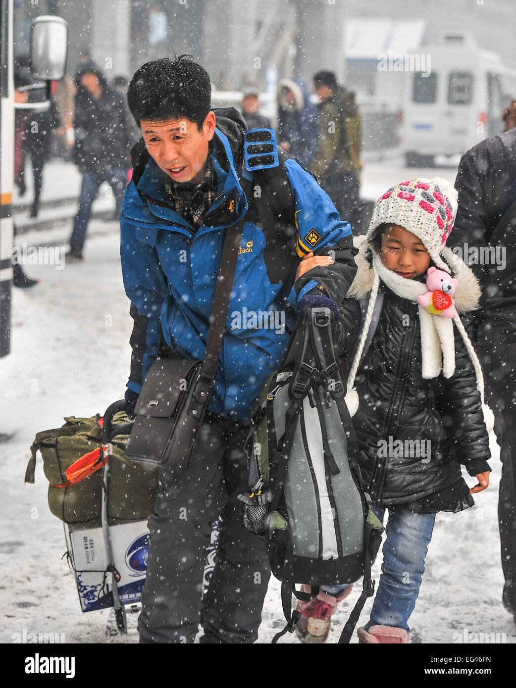 Changchun, China's Jilin Province. 16th Feb, 2015. A man and his ...