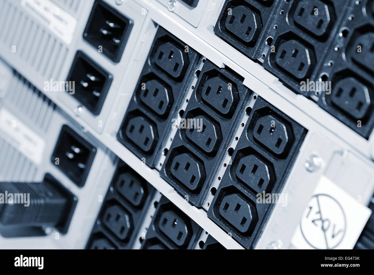 Power sockets of the old UPS. Closeup shot Stock Photo - Alamy