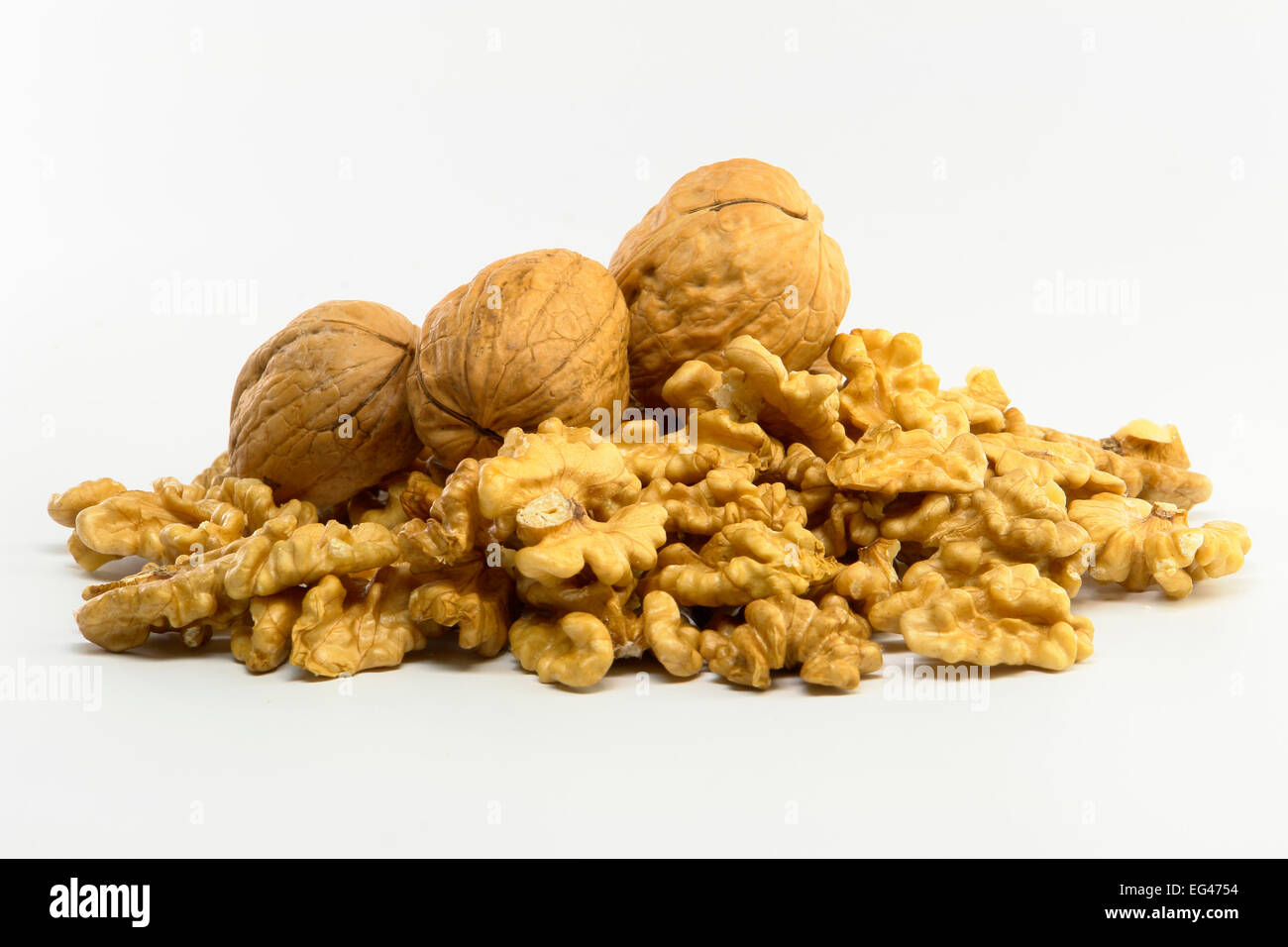 Stack of Walnut Stock Photo - Alamy