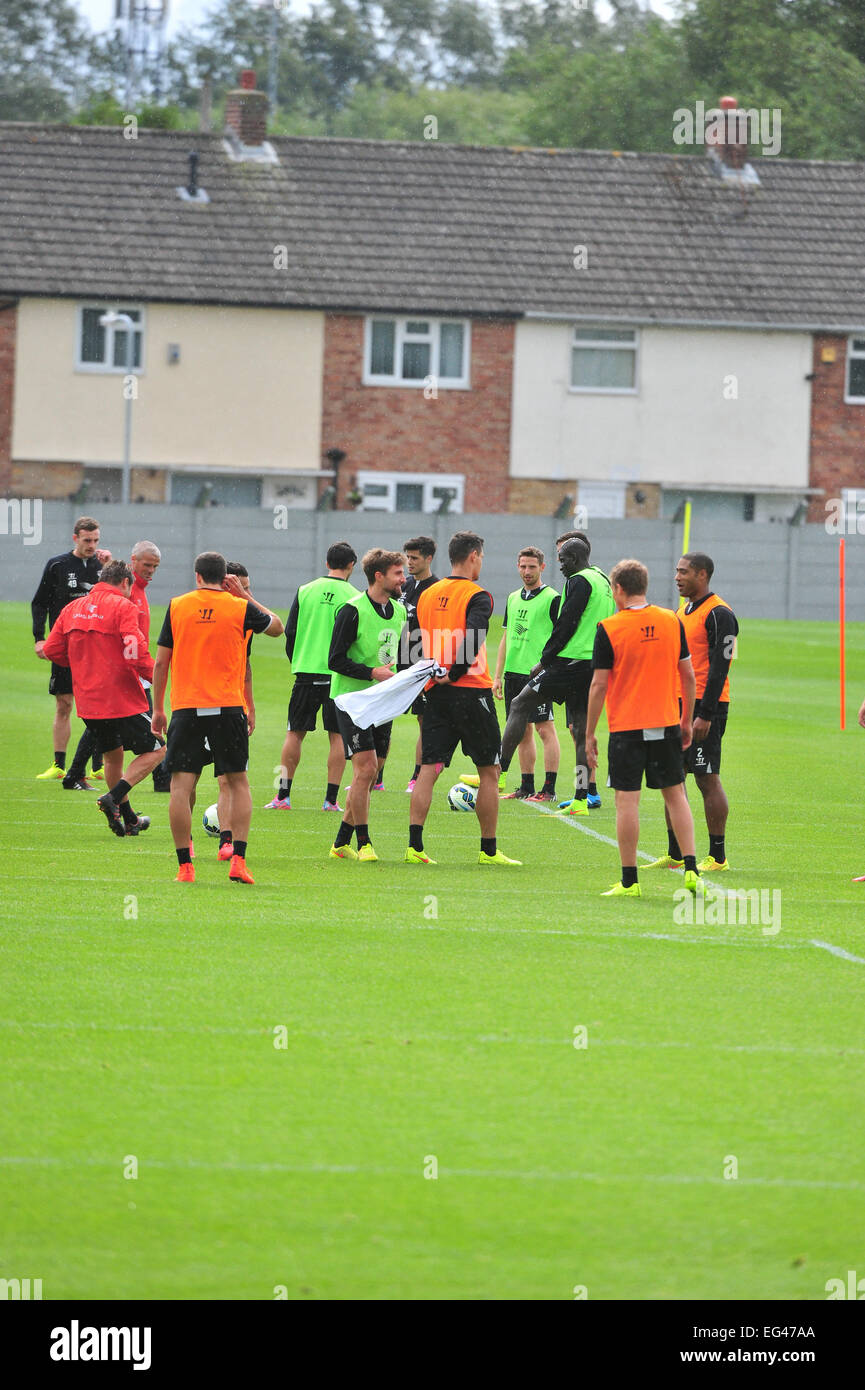 LFC players are seen training ahead of there first game of the season ...