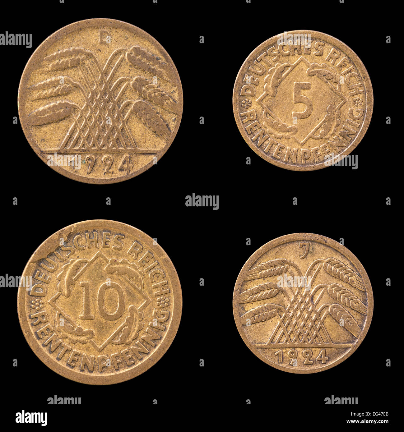 Obverse and Reverse of Two German Coins Stock Photo - Alamy