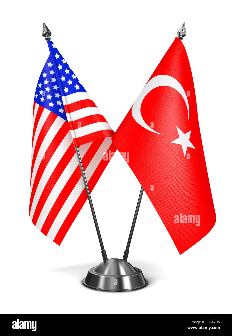 USA and Turkey - Miniature Flags Stock Photo - Alamy