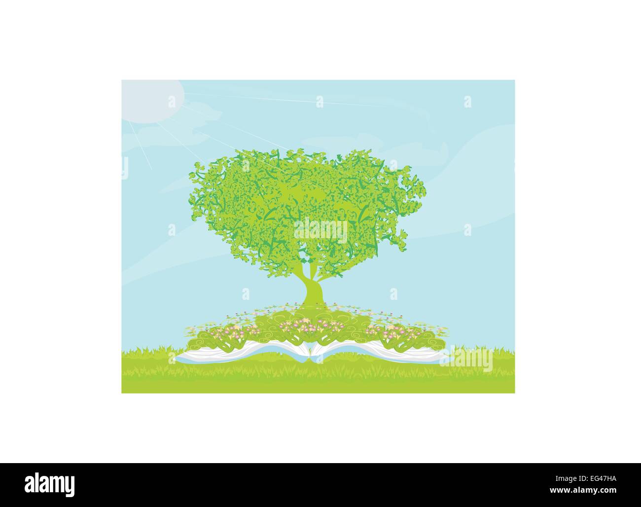 Open book on tree Stock Vector Images - Alamy