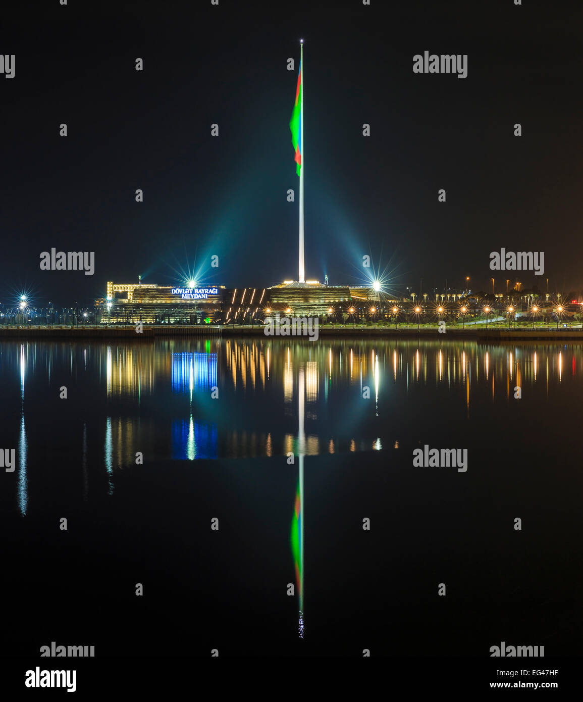 National Flag Square in Baku Stock Photo - Alamy