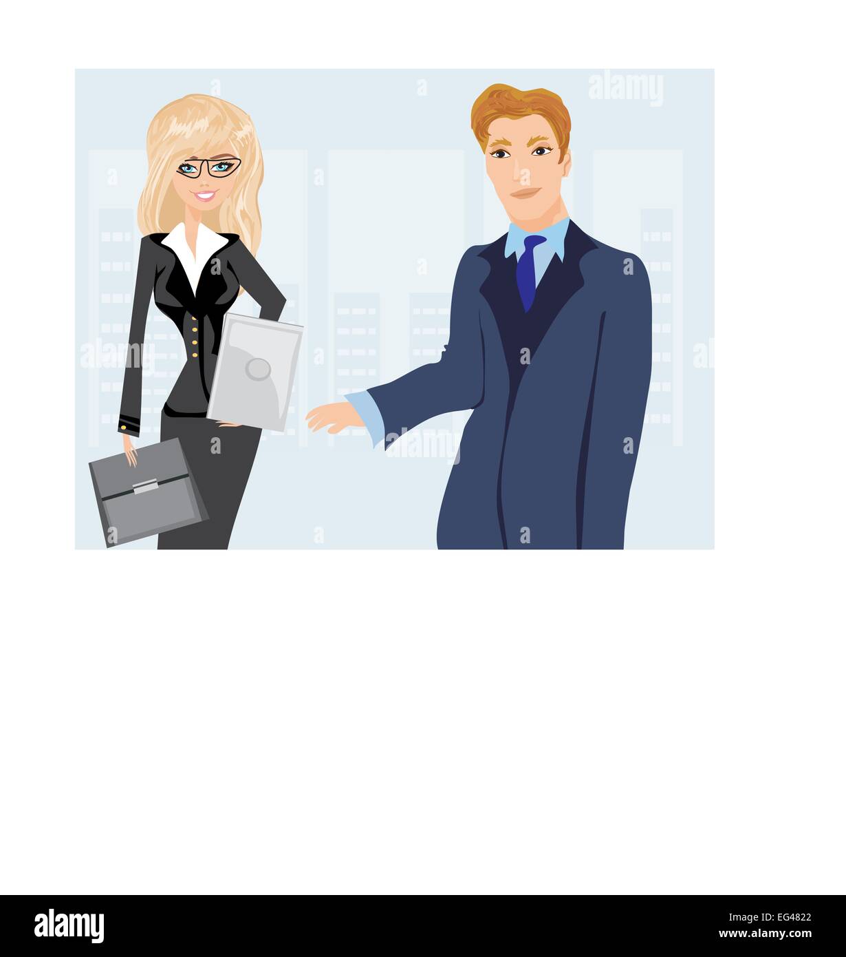 Formally dressed people office business meeting man woman Stock Vector ...