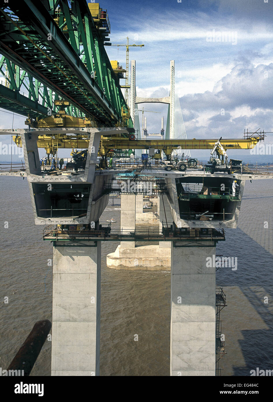 Severn Crossing under construction in 1994 Stock Photo - Alamy