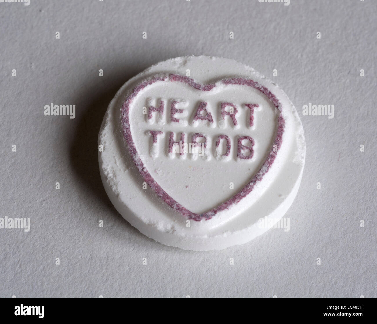 Love Hearts sweet with "Heart throb" message Stock Photo - Alamy