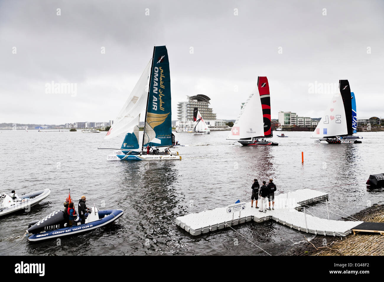 Catamarans taking part in the Extreme 40 catamaran racing series in ...