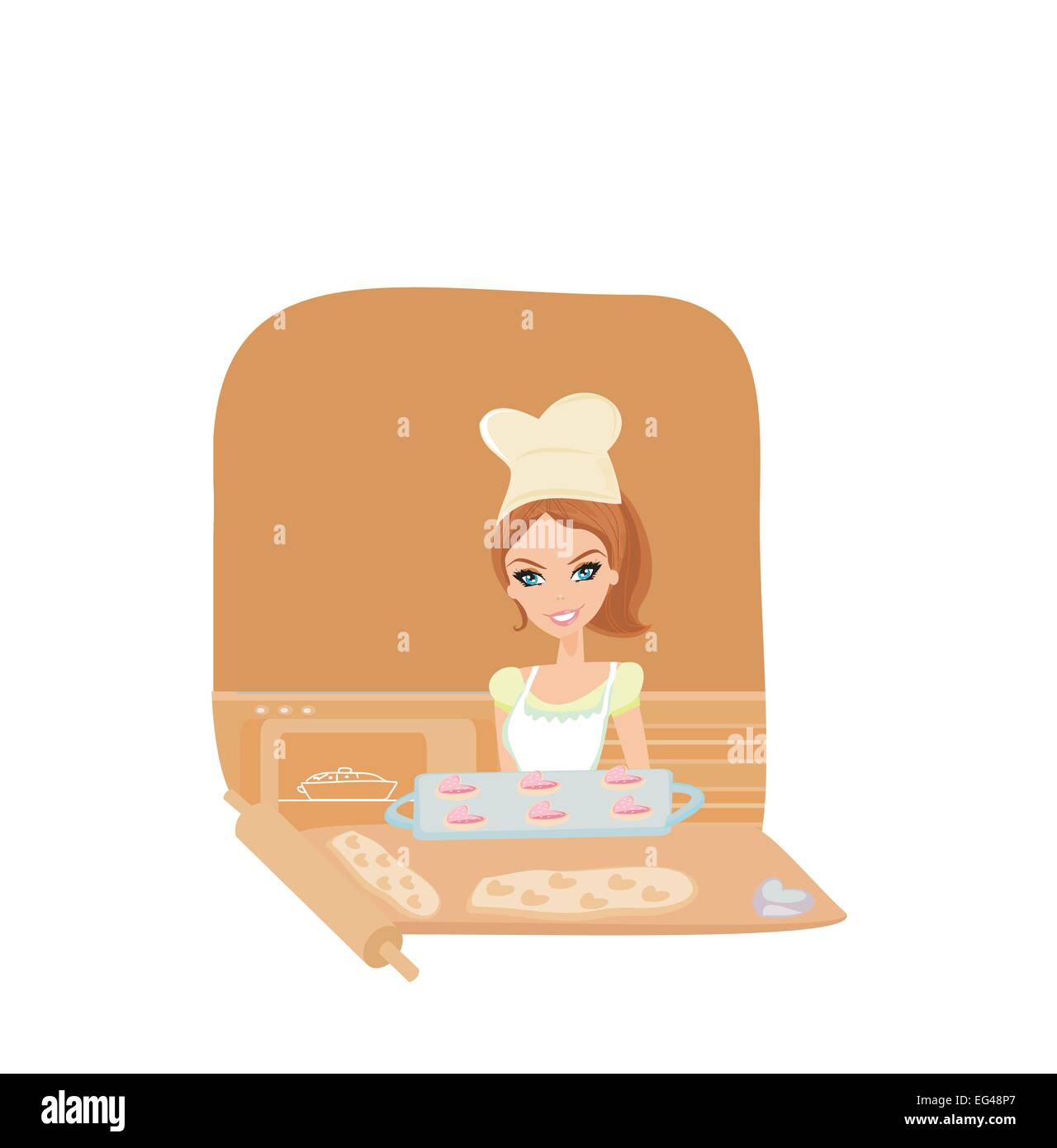Housewife serving cookies Stock Vector Image & Art - Alamy