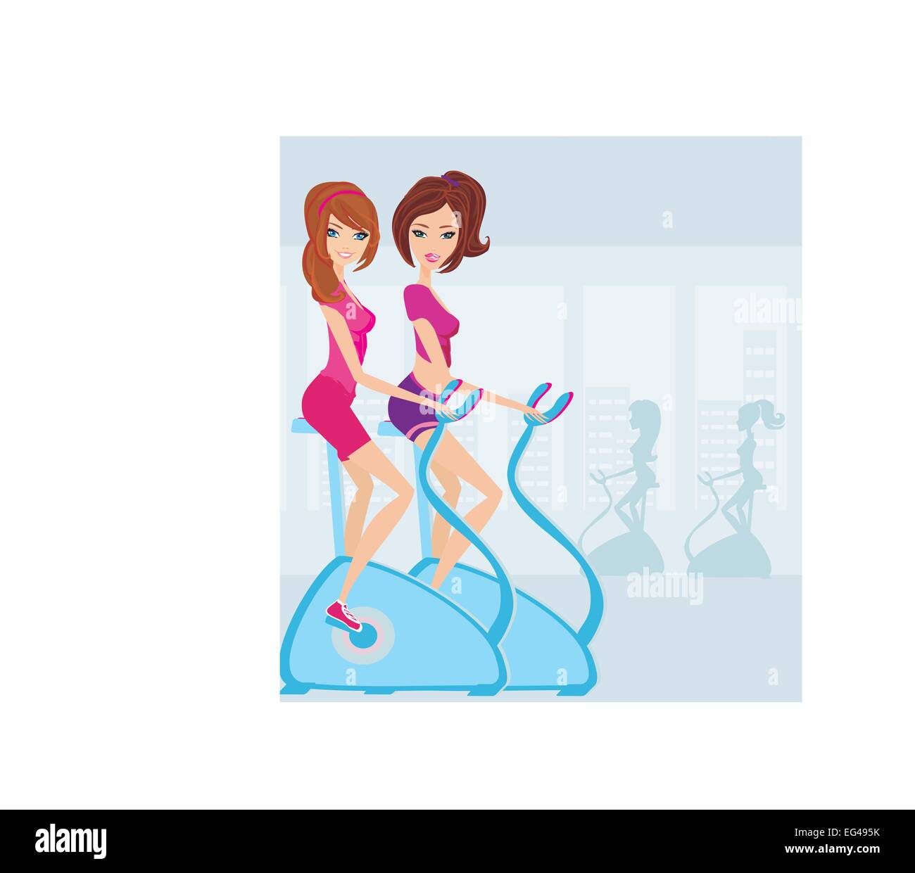 Indoor cycling Stock Vector Images - Alamy