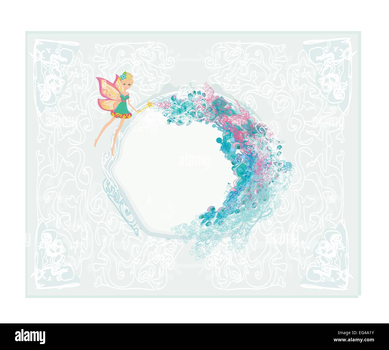 floral background with a beautiful fairy Stock Vector Image & Art - Alamy