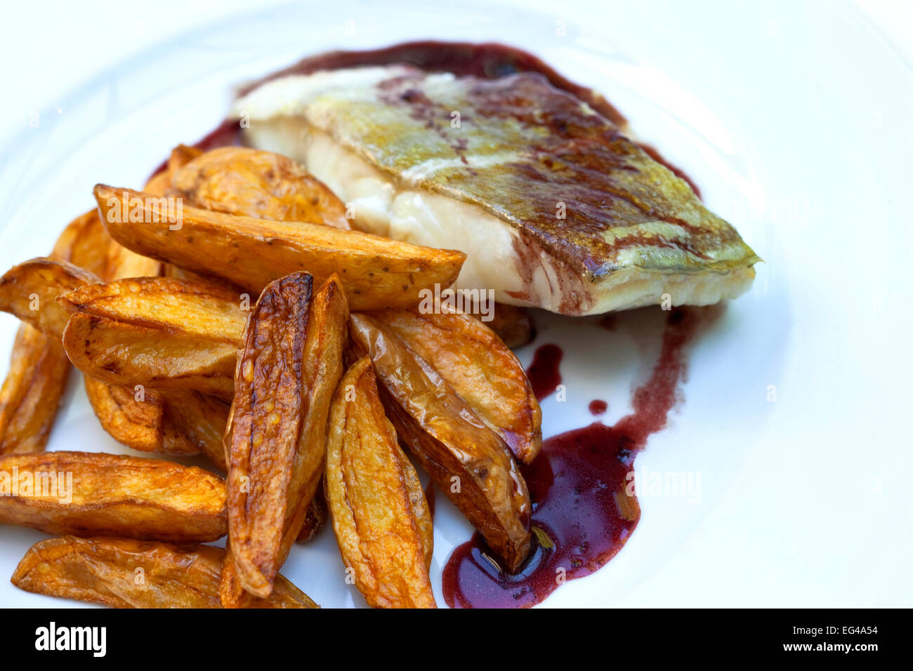 Piece of cod and French fries Stock Photo - Alamy