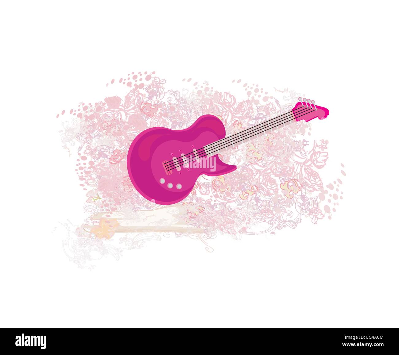 vector image of pink guitar - abstract background Stock Vector Image ...