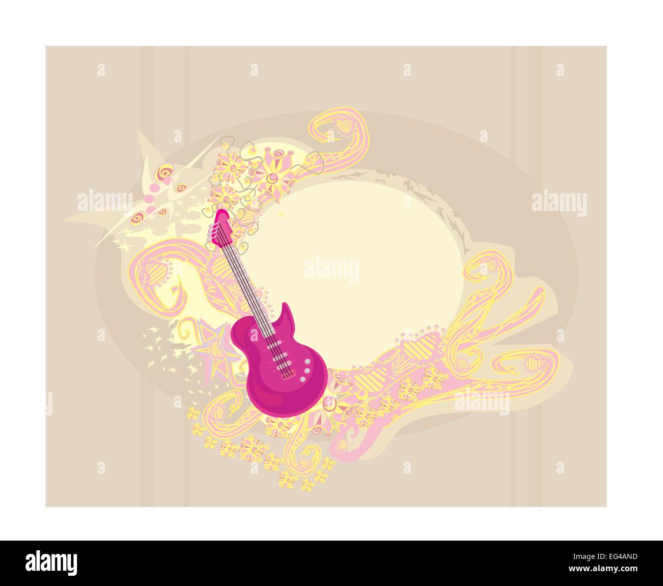 vector image of pink guitar with wide area for your information Stock ...