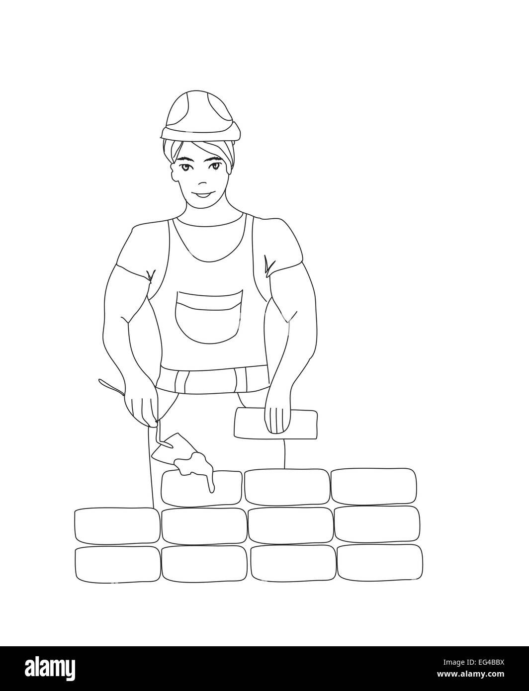 Masonry working Stock Vector Images - Alamy