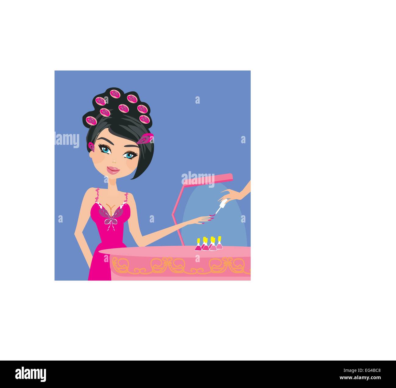 Vector illustration of the beautiful woman in beauty salon Stock Vector ...