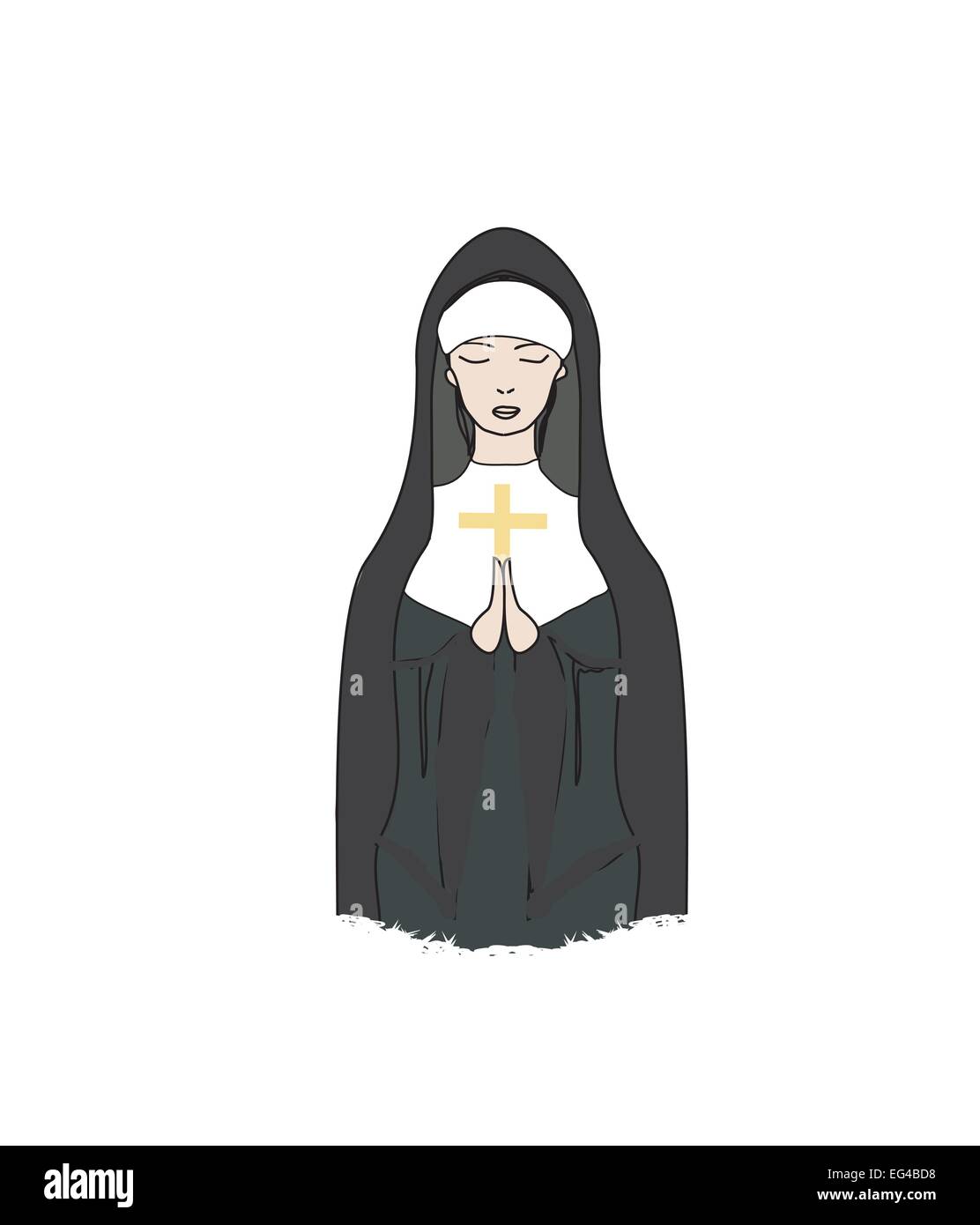 Vector illustration of nun Stock Vector Image & Art - Alamy