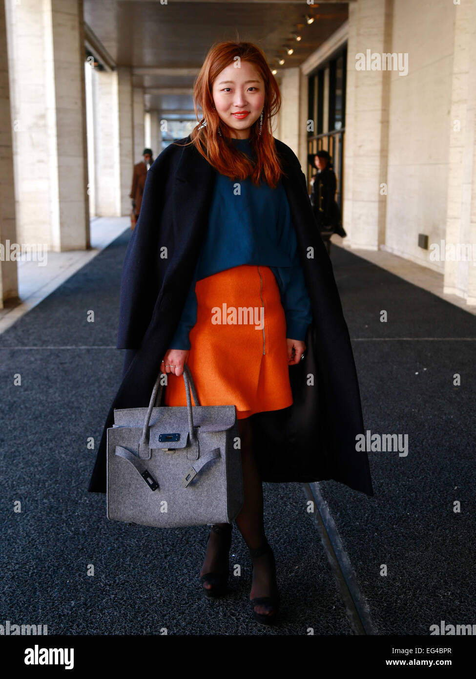 Lizzy Lee arriving at the Mongol runway show in New York City - Feb 13 ...