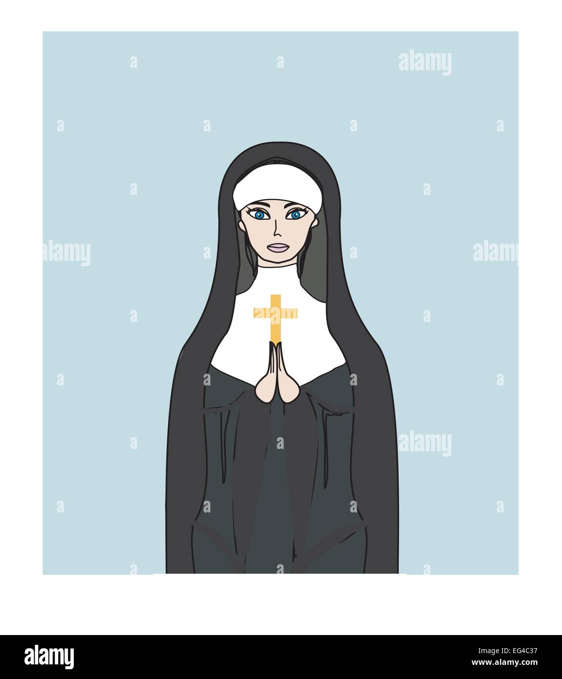 Vector illustration of nun Stock Vector Image & Art - Alamy
