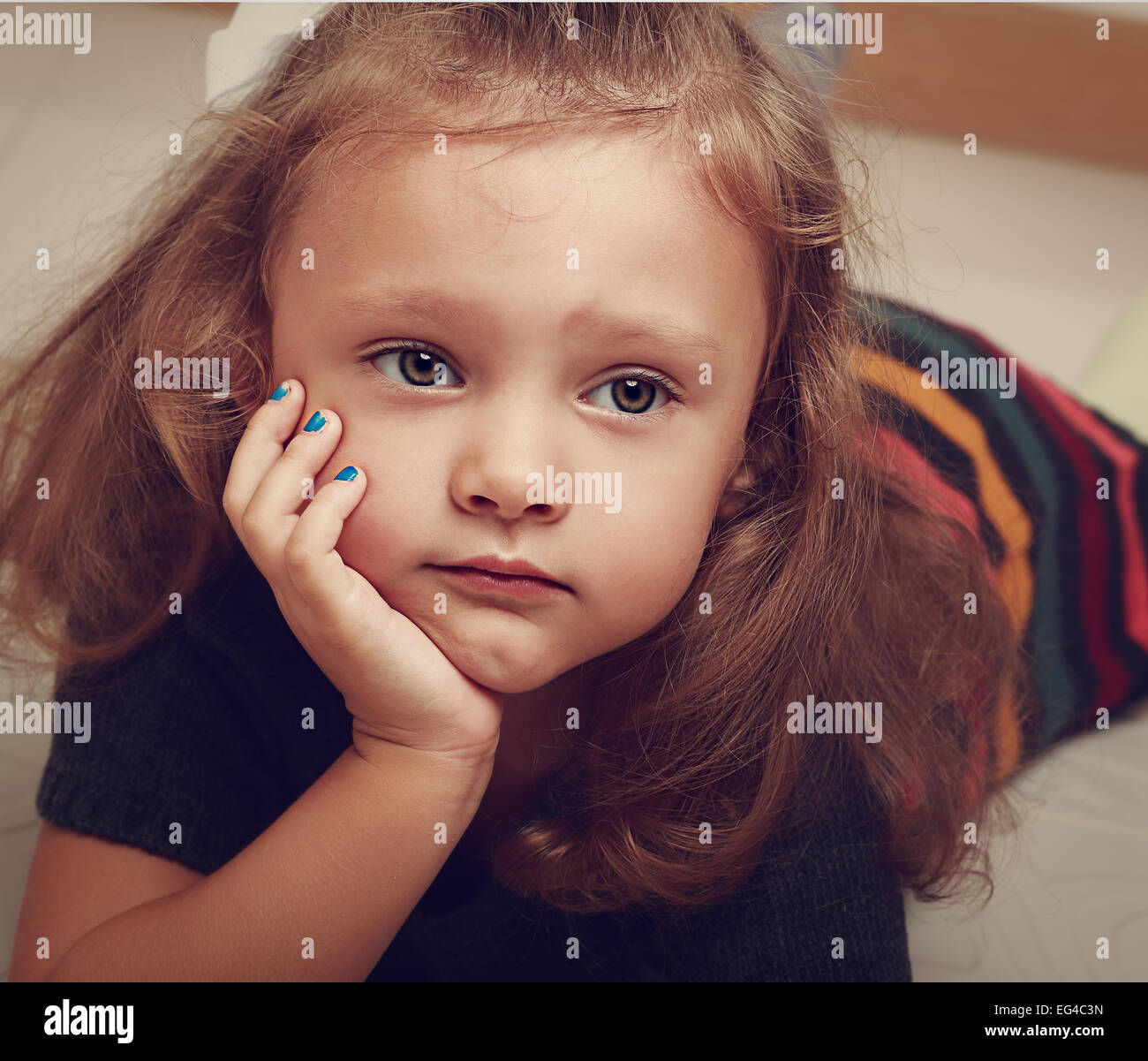 Baby Girl Thinking Face