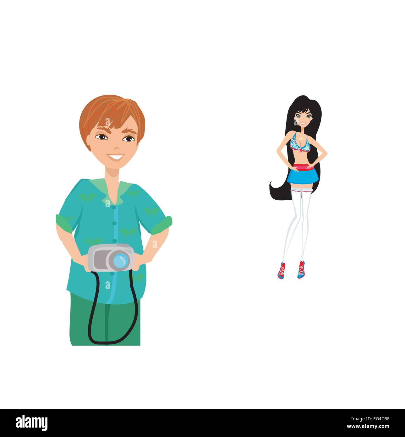 Beautiful woman posing isolated on Stock Vector Images - Alamy