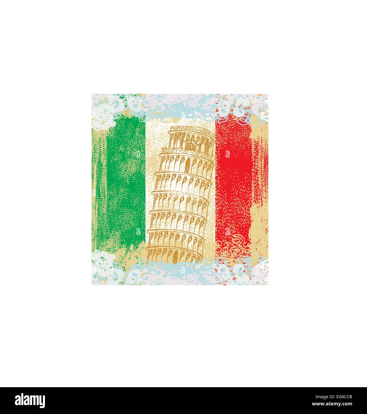 vector pisa tower grunge background Stock Vector Image & Art - Alamy