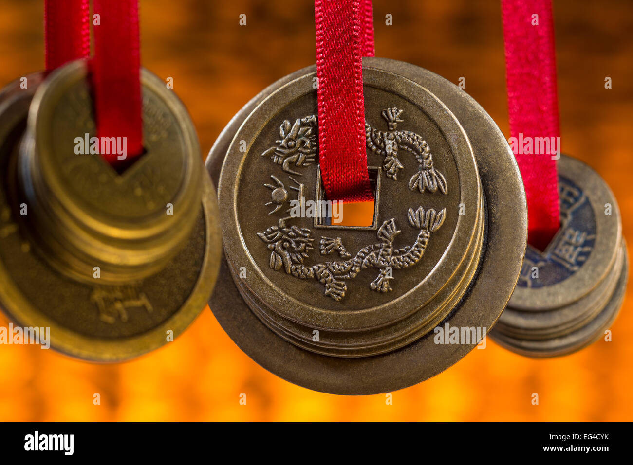 Ancient Chinese Coins On String
