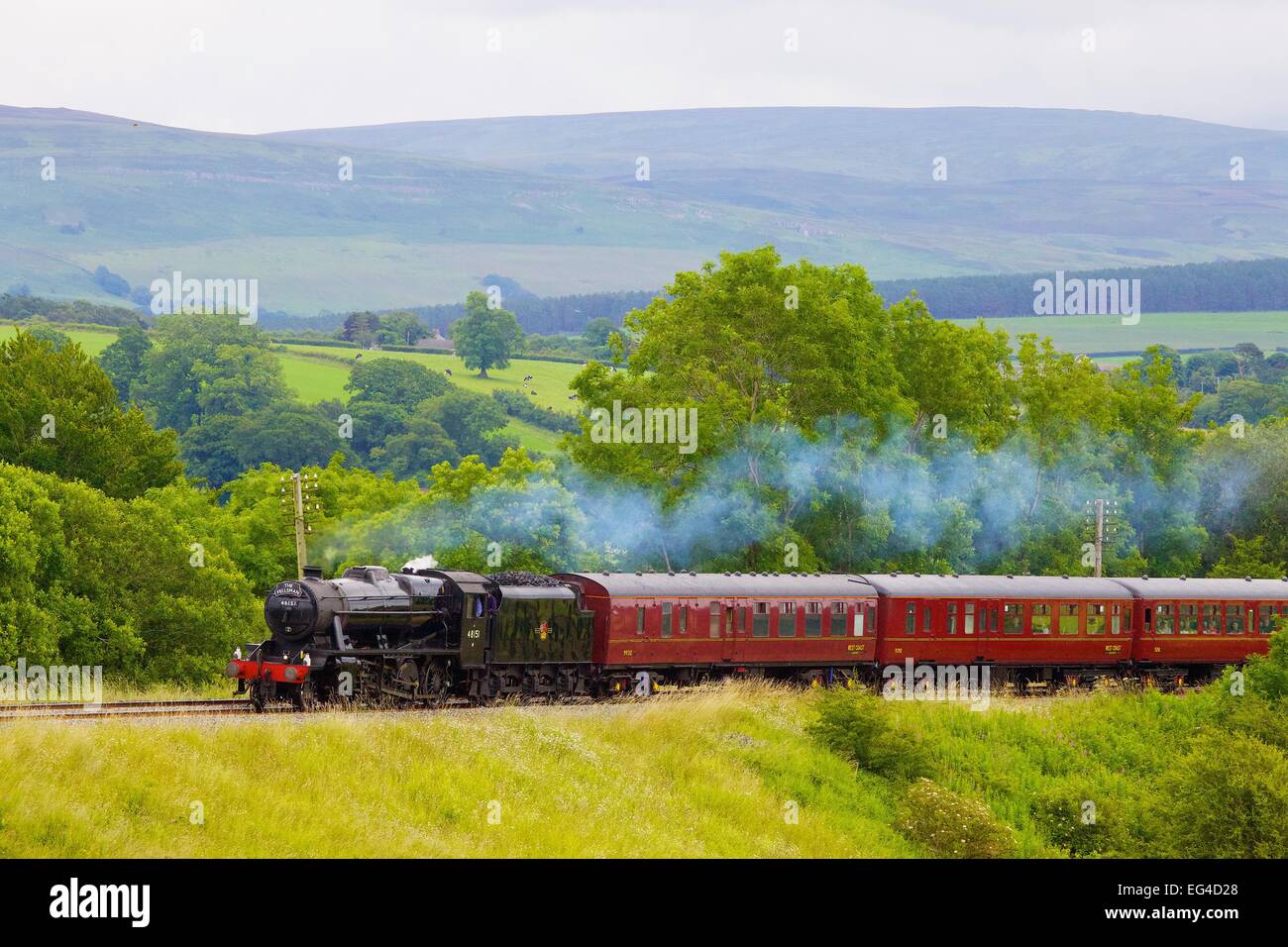 Stream train 48151 LMS Stanier Class 8F. Duncowfold Cumwhinton Settle ...