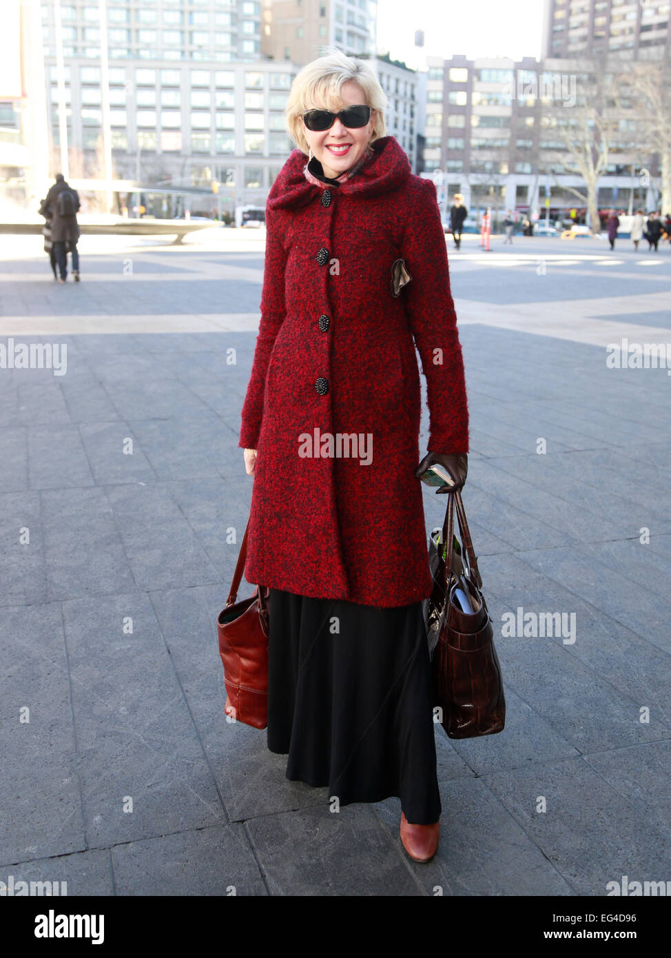 Kellee Blake arriving at the Mark & Estel runway show in New York City ...