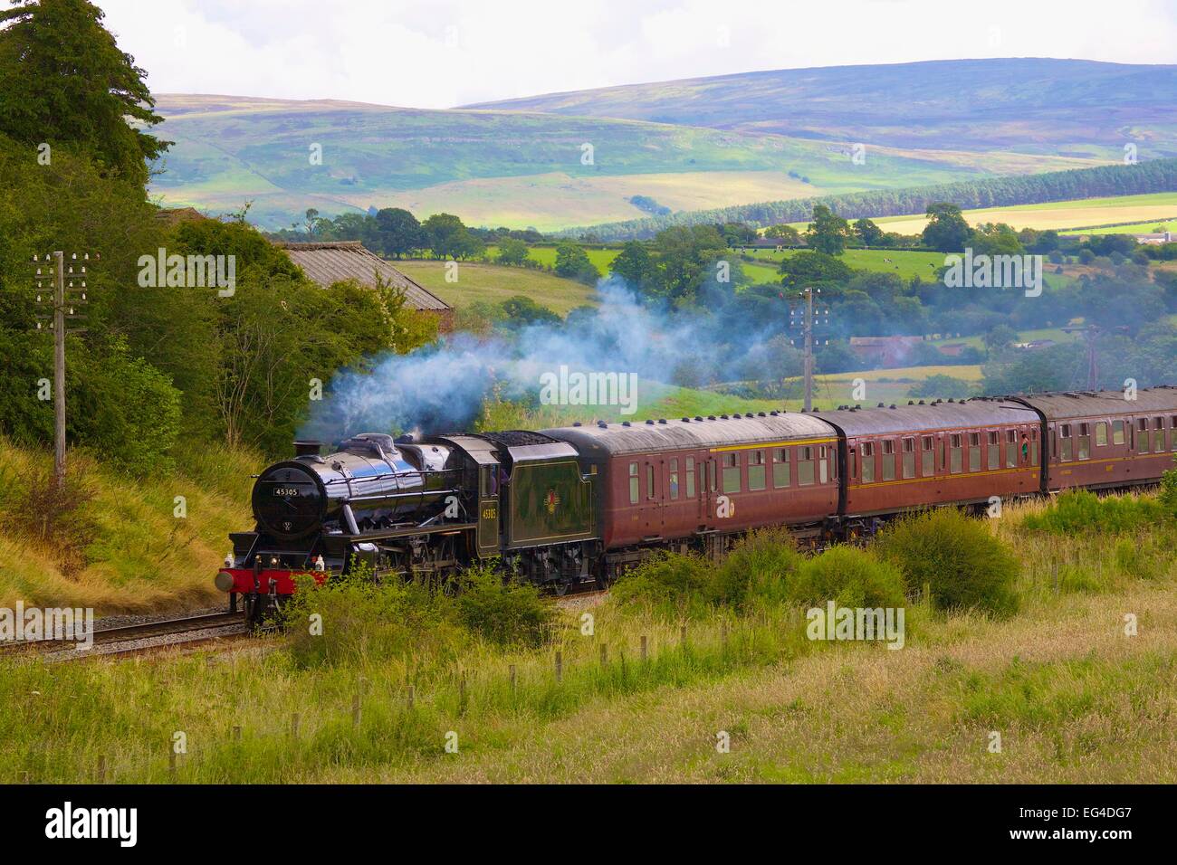 Stream train 45305 LMS Stanier Class 5. Duncowfold Cumwhinton Settle to ...