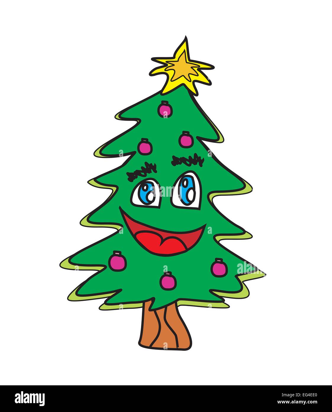 christmas tree cartoon character Stock Vector Image & Art - Alamy