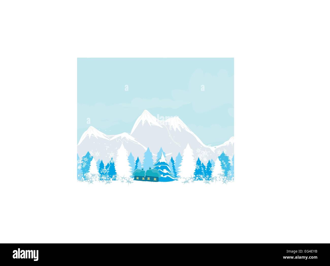 winter landscape - vector Stock Vector Image & Art - Alamy
