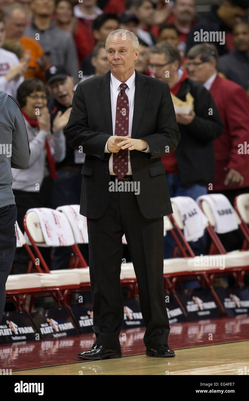 Madison, Wisconsin, USA. 15th February, 2015. Wisconsin coach Bo Ryan ...