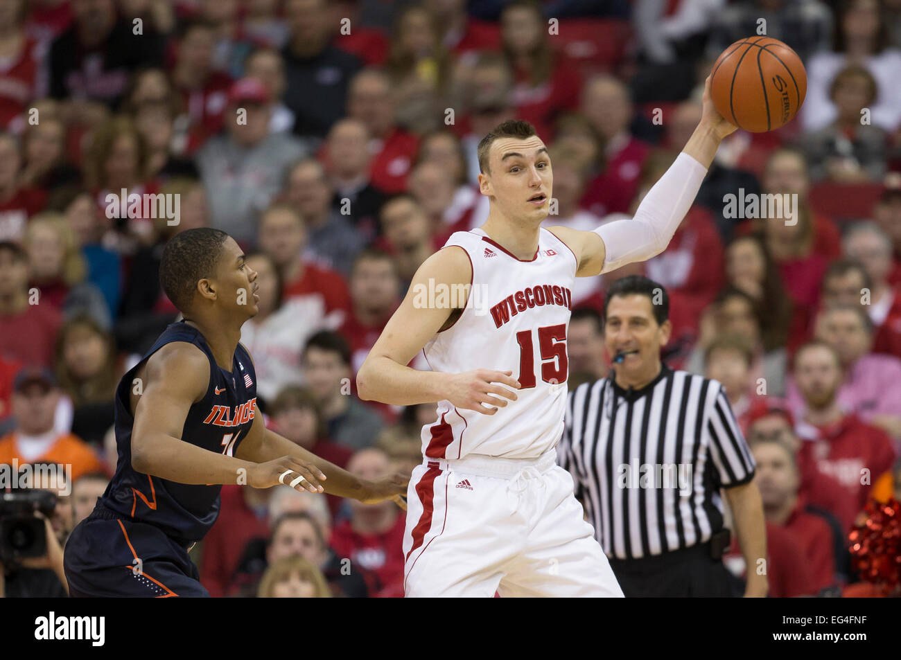 Madison, Wisconsin, USA. 15th February, 2015. Wisconsin Badgers forward ...